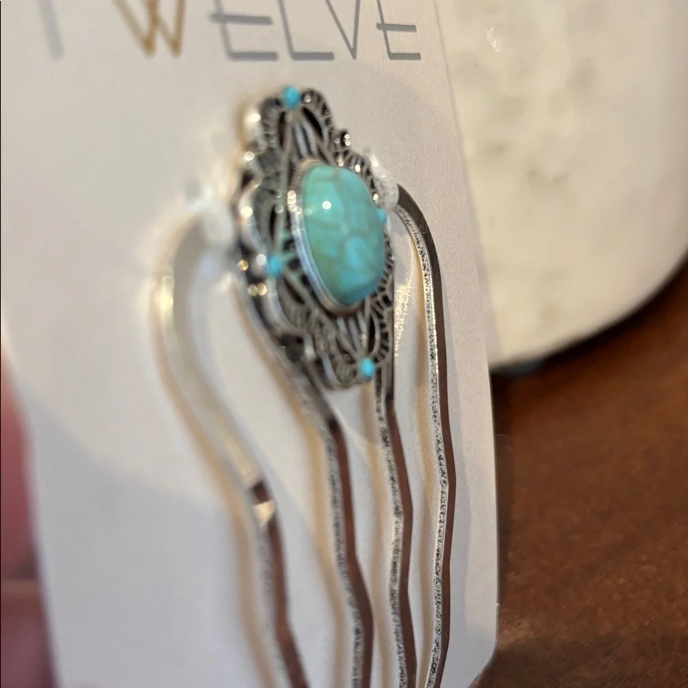 Twelve | Accessories | Tweleve Bun Pin Hair Comb Silvertone Wfaux ...
